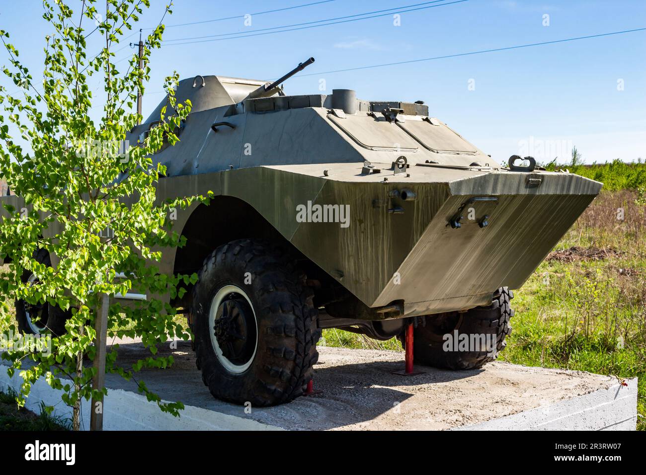 Soviet-made radiation and chemical reconnaissance vehicle BRDM-2RH on a ...