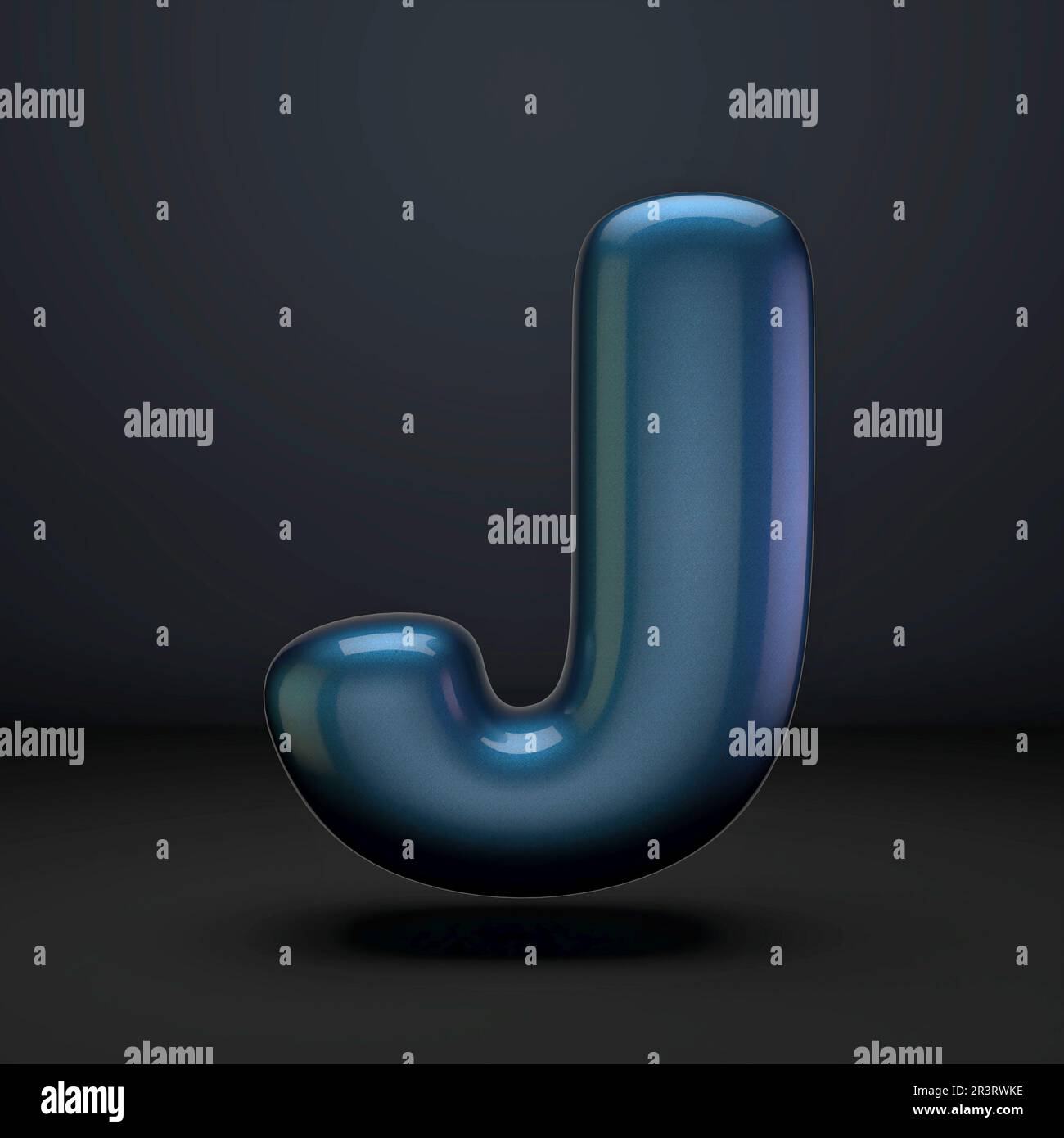 Dark blue shiny font Letter J 3D Stock Photo - Alamy