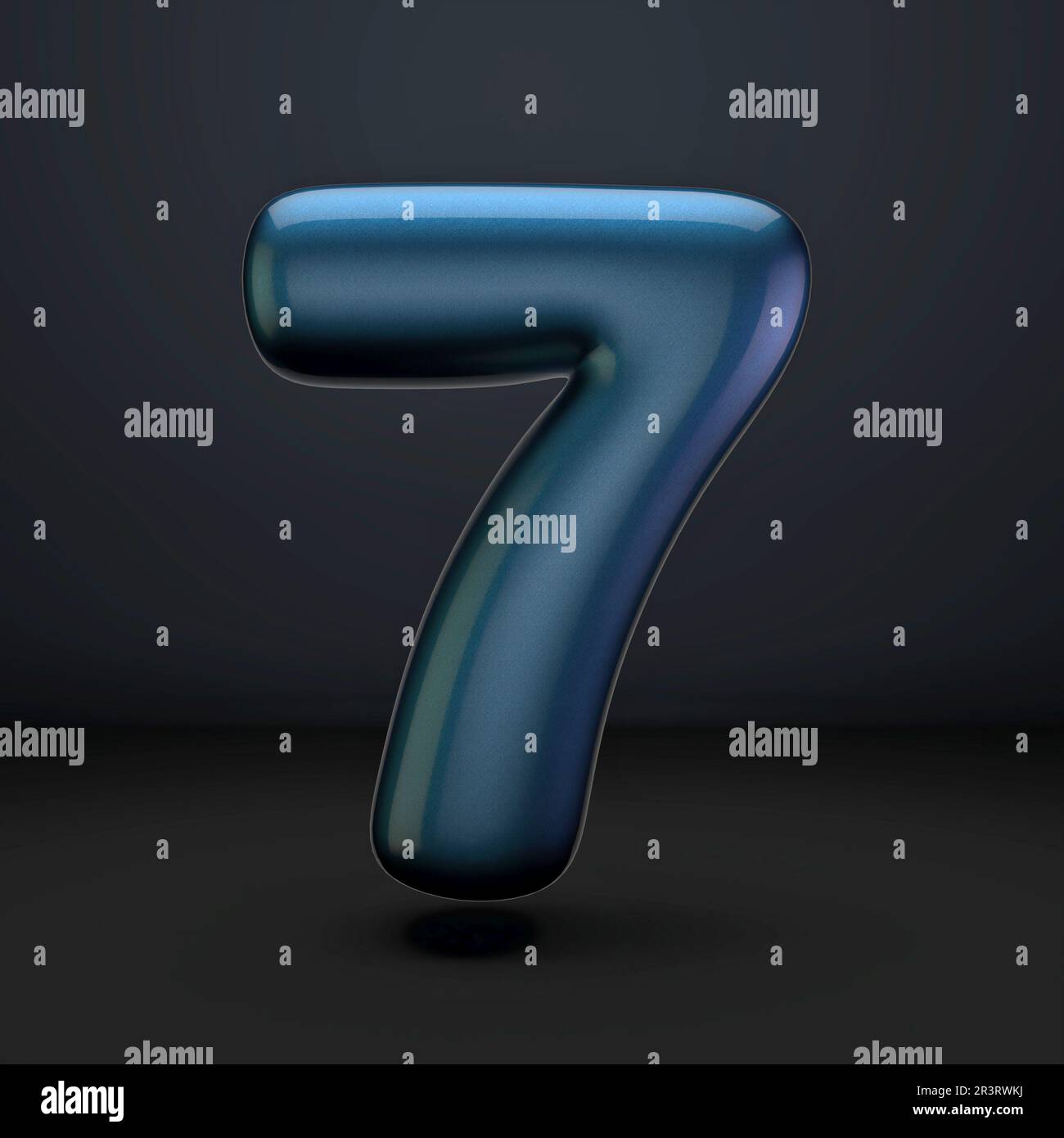 Dark blue shiny font Number 7 SEVEN 3D Stock Photo - Alamy