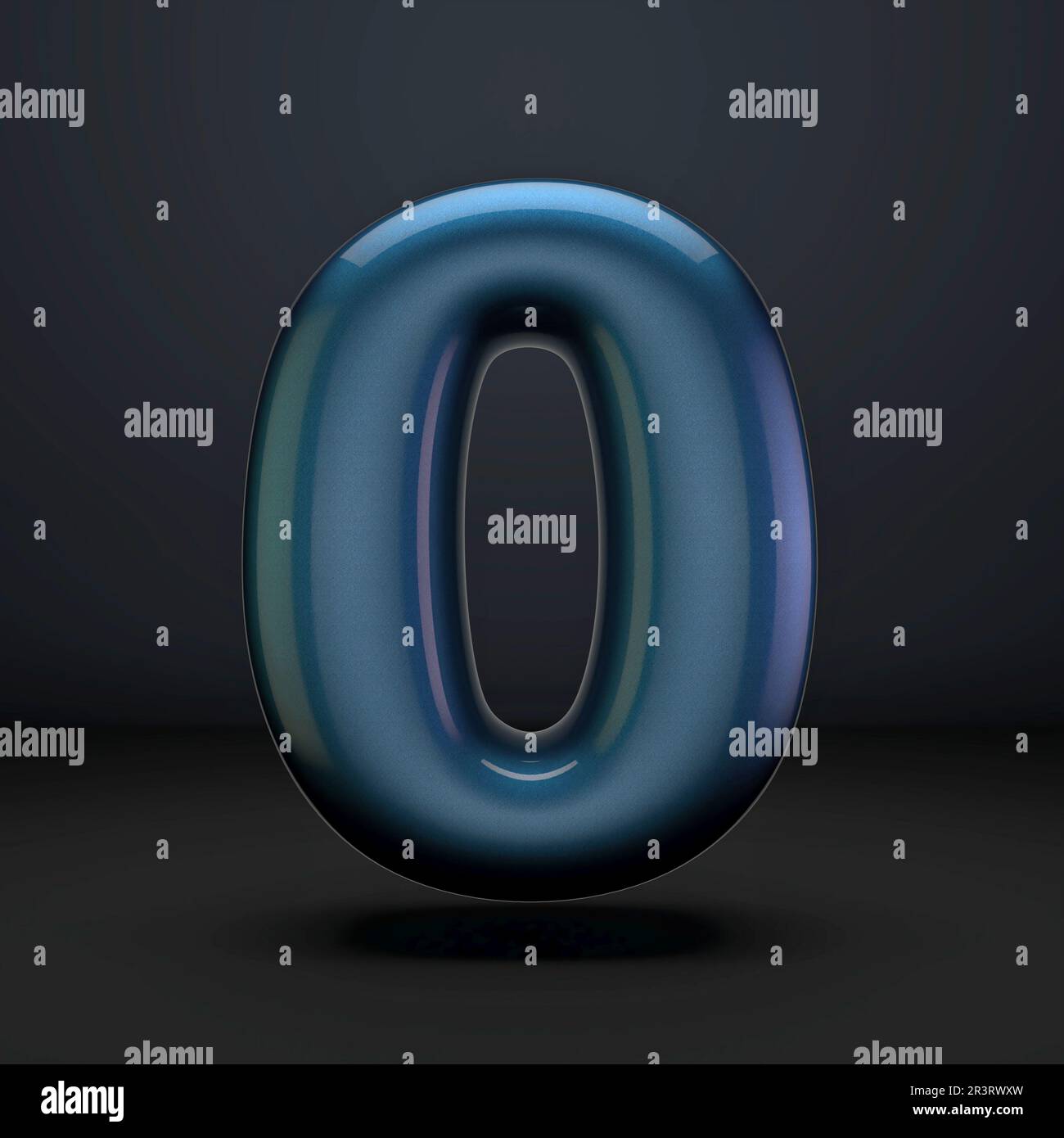 Dark blue shiny font Number 0 ZERO 3D Stock Photo - Alamy