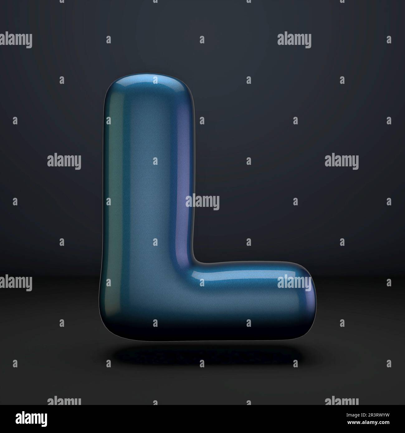 Dark blue shiny font Letter L 3D Stock Photo - Alamy