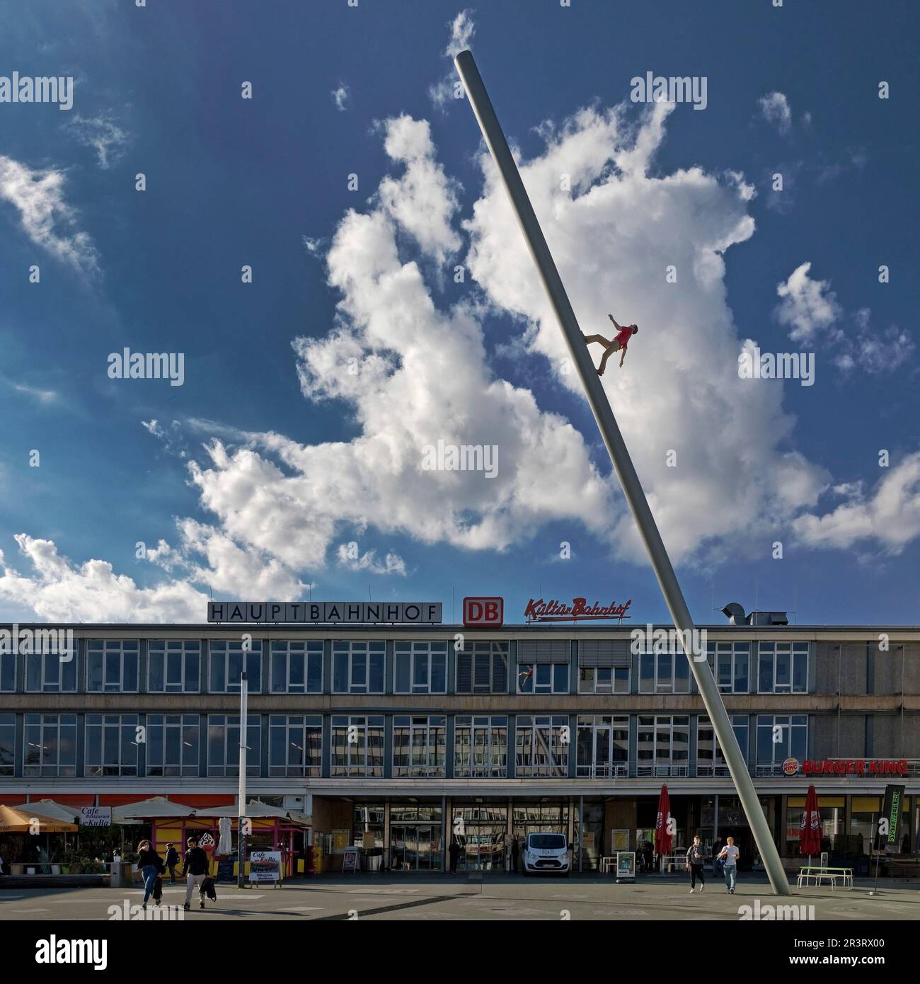 Man walking to the sky, sculpture by Jonathan Borofsky, main train ...