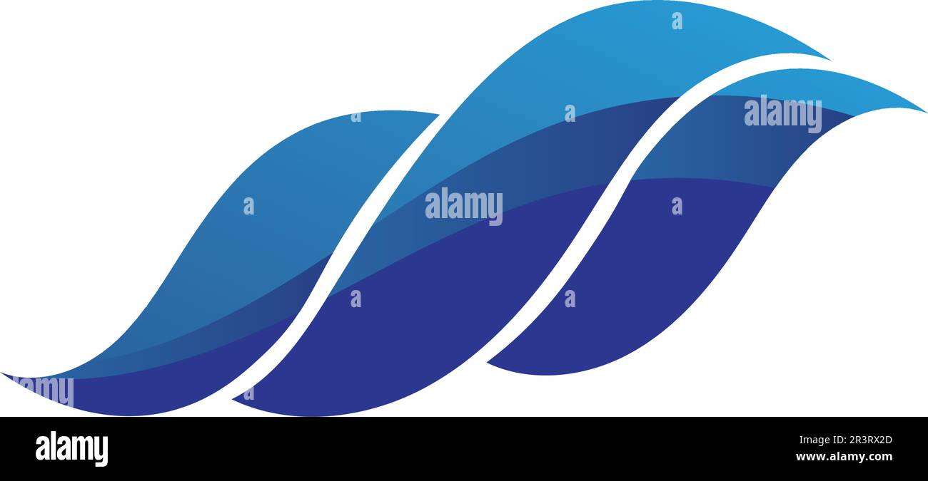 Waves blue beach logo and symbols template icons app Stock Vector Image ...