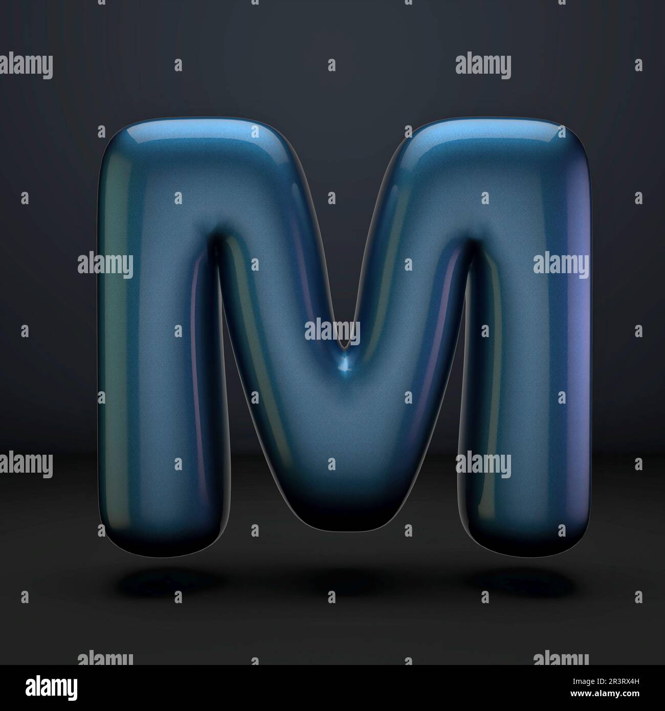 Dark blue shiny font Letter M 3D Stock Photo - Alamy