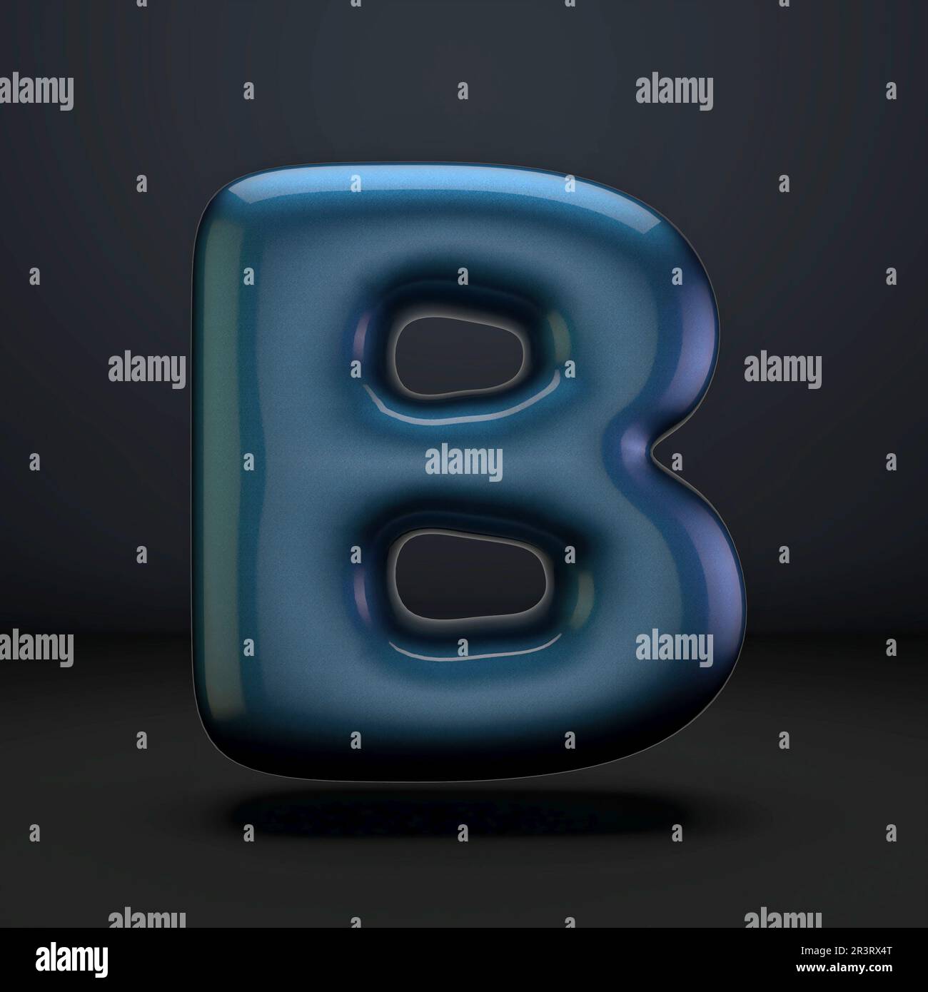 Dark blue shiny font Letter B 3D Stock Photo - Alamy