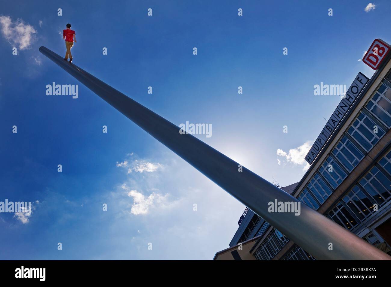 Man walking to the sky, sculpture by Jonathan Borofsky, main train ...