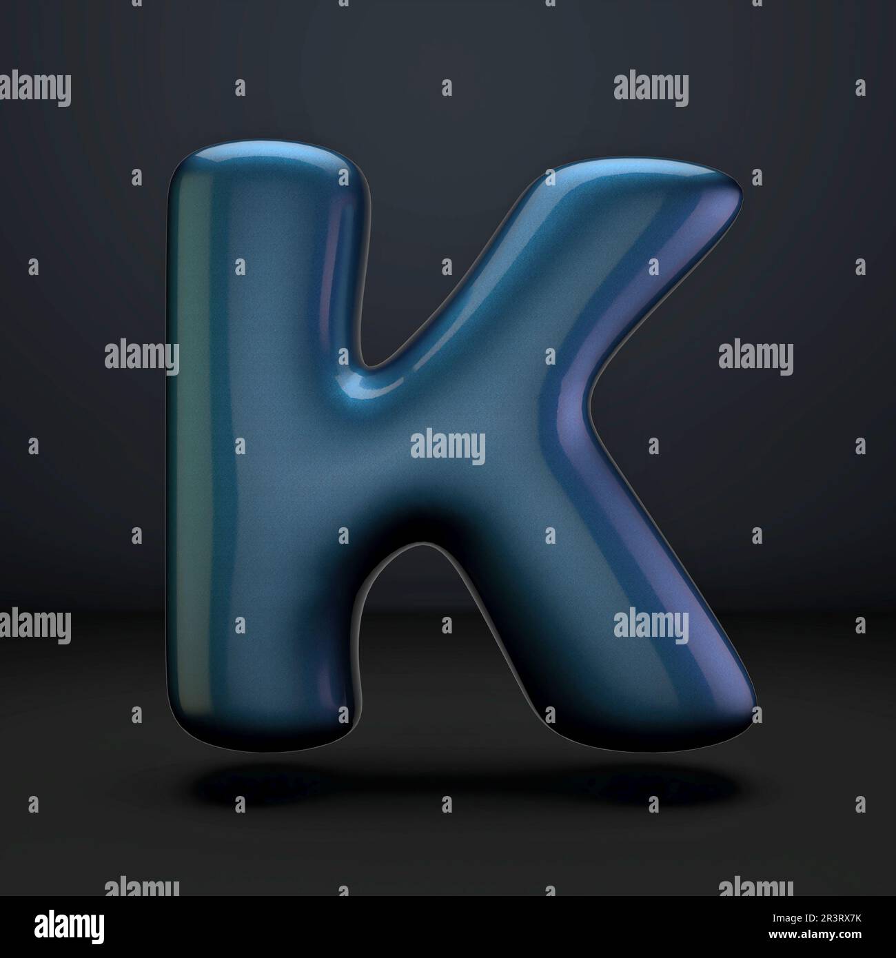 Dark blue shiny font Letter K 3D Stock Photo - Alamy