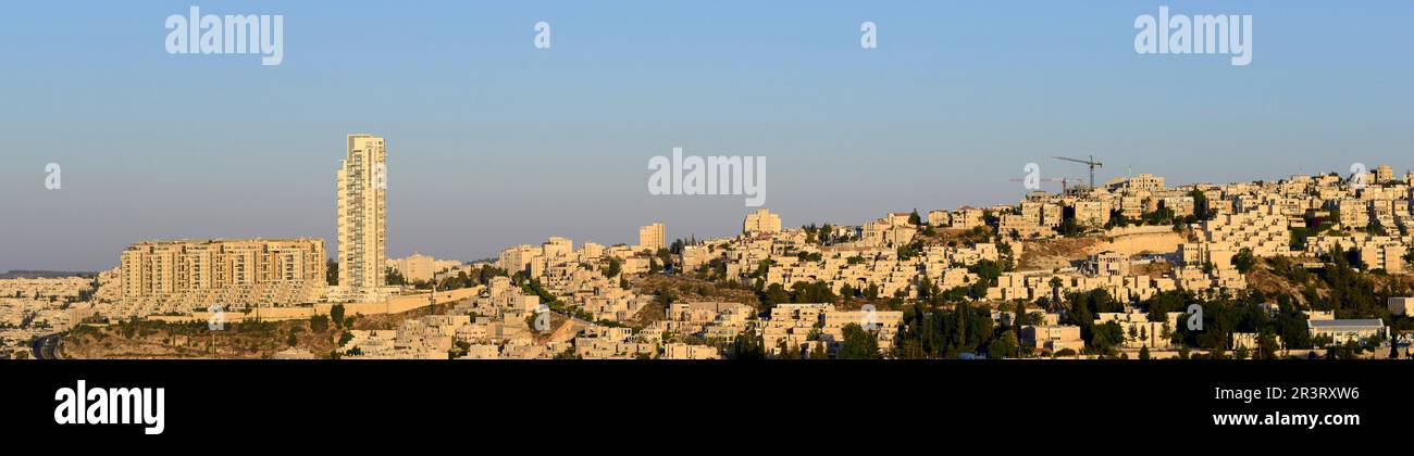 A view of the controversial Holyland project and the Malcha area in the ...