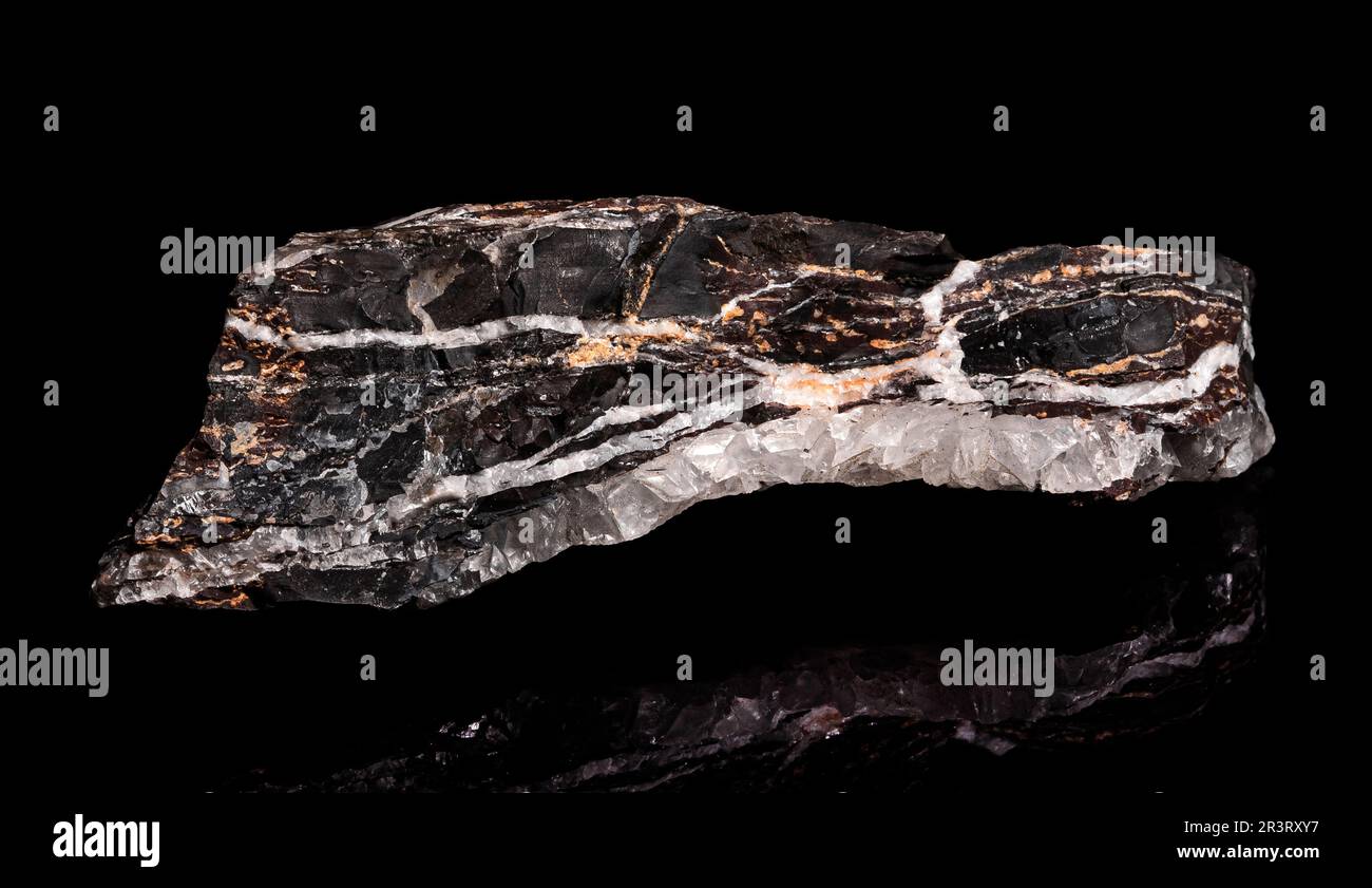 Macro Close up image of raw material Manganese Ore rock isolated Stock ...