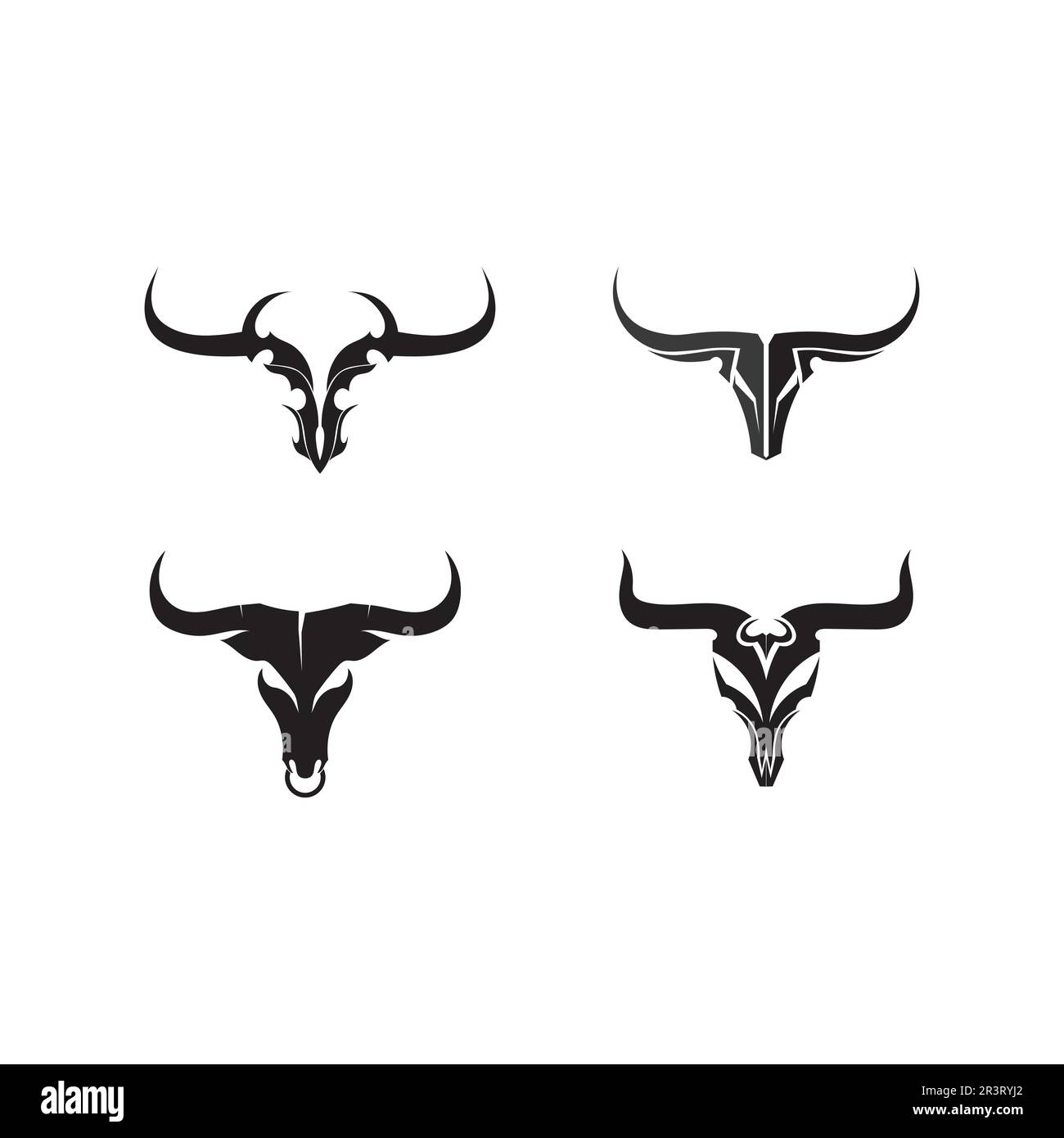 Bull logo and symbols vector template icons app Stock Vector Image ...