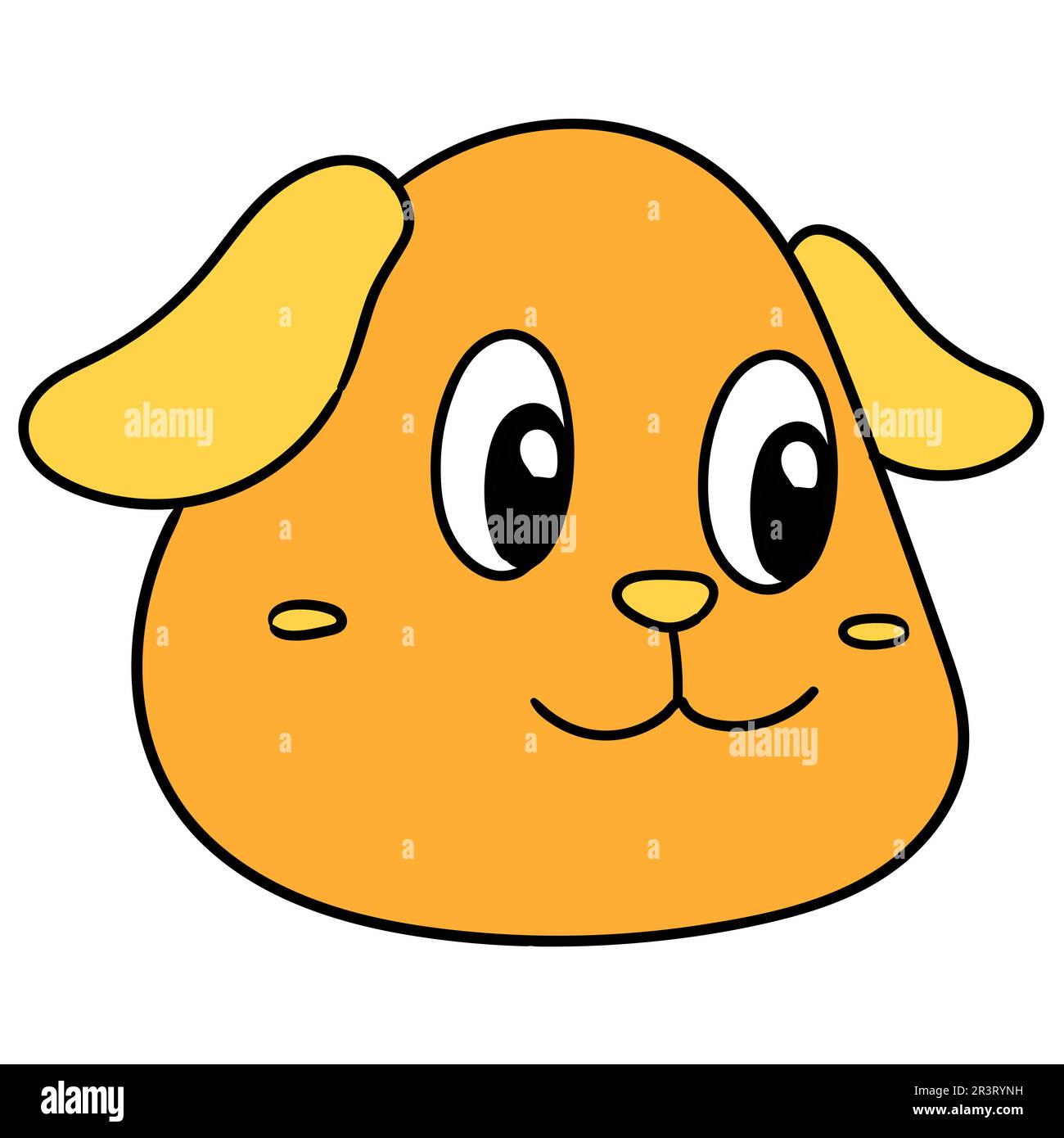 Happy pet dog head emoticon, doodle icon image Stock Photo - Alamy