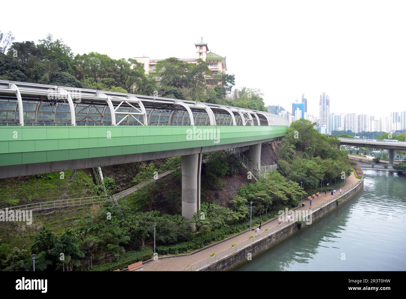 The elevated MTR track of the South Island line in Wong Chuk Hang, Hong ...