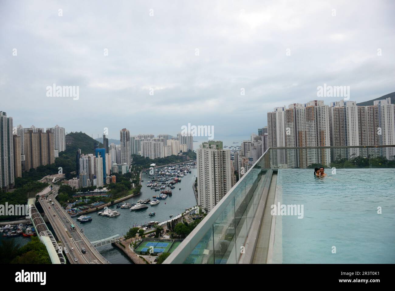 The beautiful rooftop swimming pool at The Arca hotel in Wong Chuk Hang ...