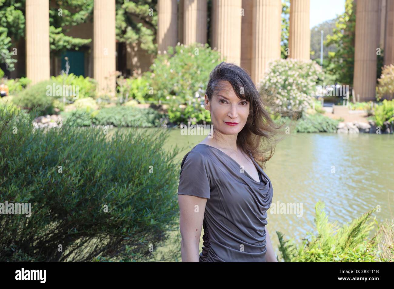 Photo of Beautiful White Lady standing at the Palace of Fine Arts ...