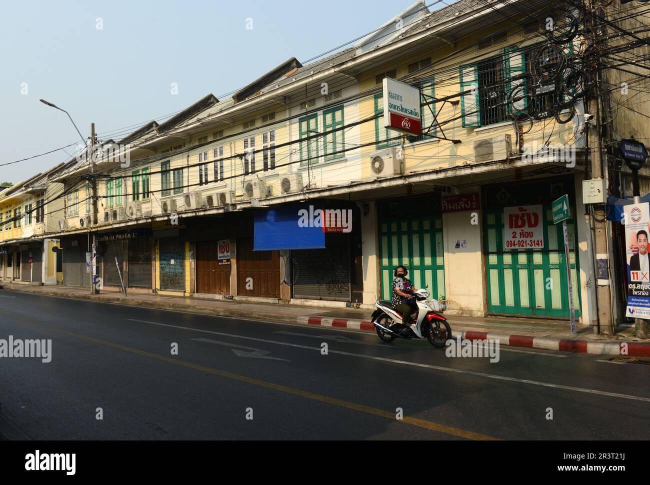 Beautiful old buildings on Tanao Road in Banglamphu, Bangkok, Thailand ...