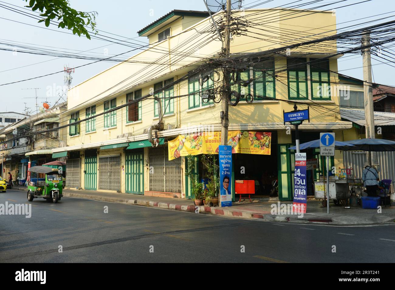 Beautiful old buildings on Tanao Road in Banglamphu, Bangkok, Thailand ...
