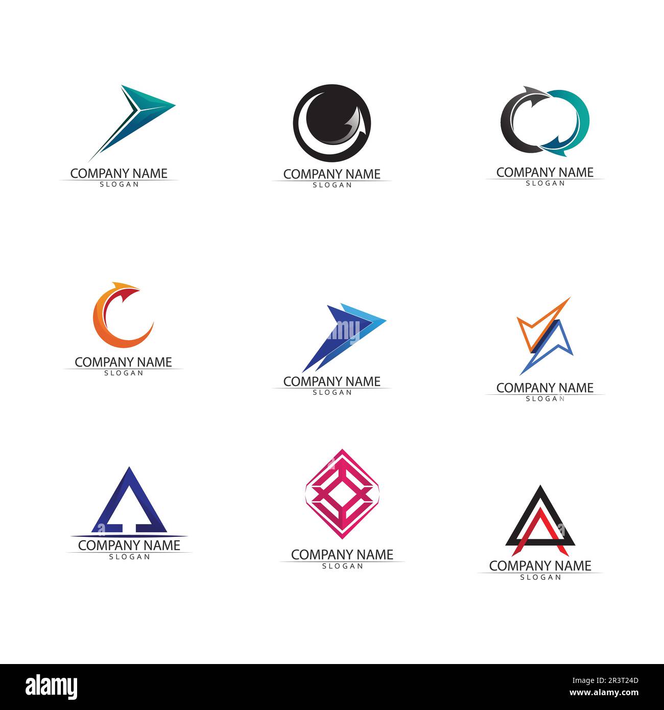 Abstract letter A and Arrow head logo design vector illustration Stock ...