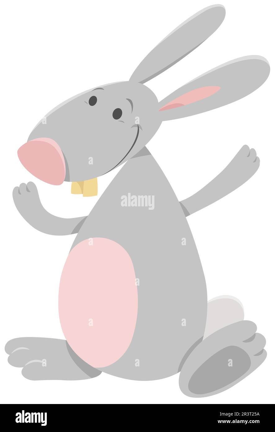 Cartoon cute rabbit animal character Stock Photo - Alamy