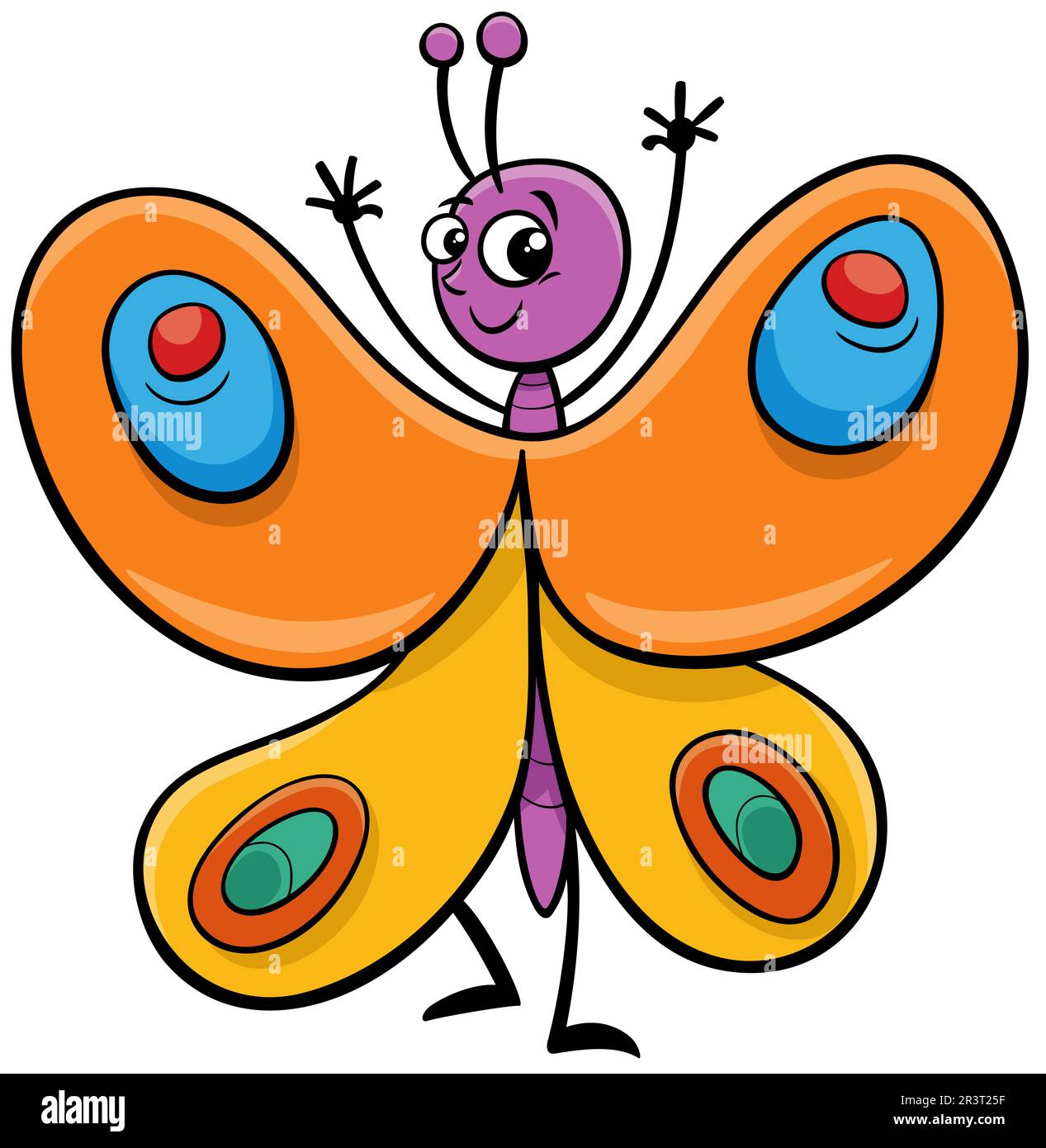 Cute butterfly butterfly drawing Cut Out Stock Images & Pictures - Alamy