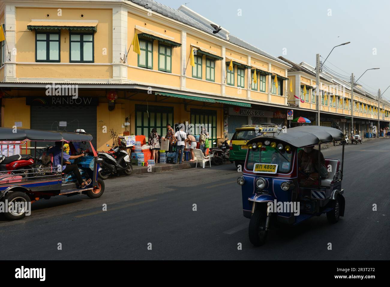 Beautiful old buildings on Tanao Road in Banglamphu, Bangkok, Thailand ...