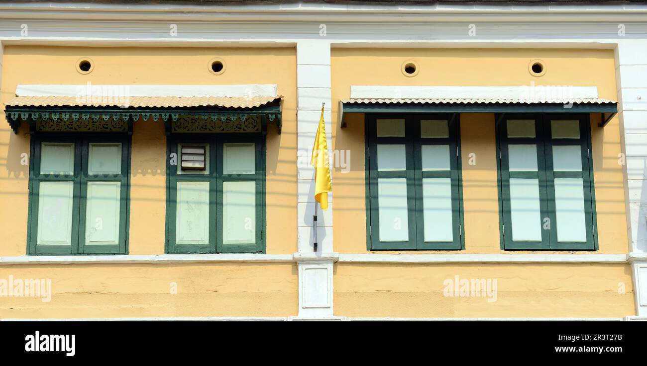 Beautiful old buildings on Tanao Road in Banglamphu, Bangkok, Thailand ...