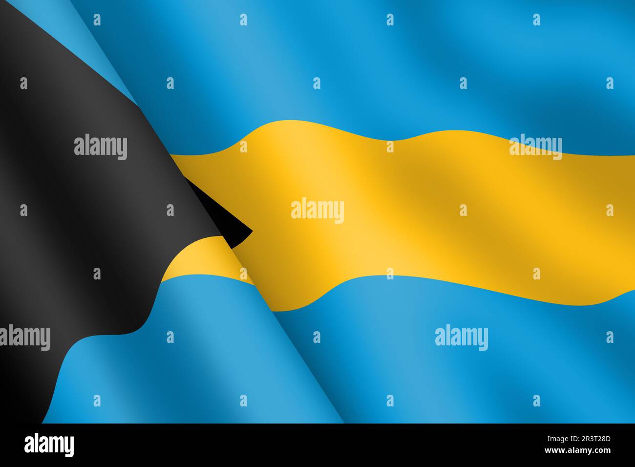 Bahamas waving flag 3d illustration wind ripple Stock Photo - Alamy