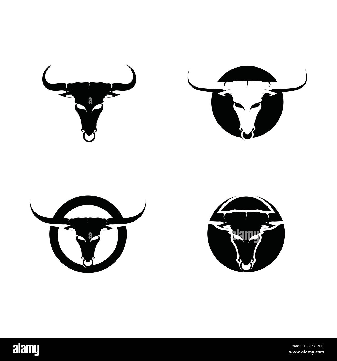 Bull logo and symbols vector template icons app Stock Vector Image ...