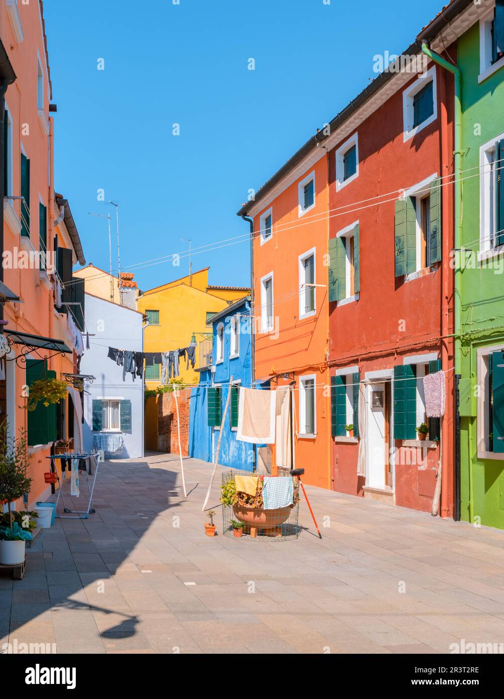 Colorful streets of the village Burano Venice Italy colourful canal ...