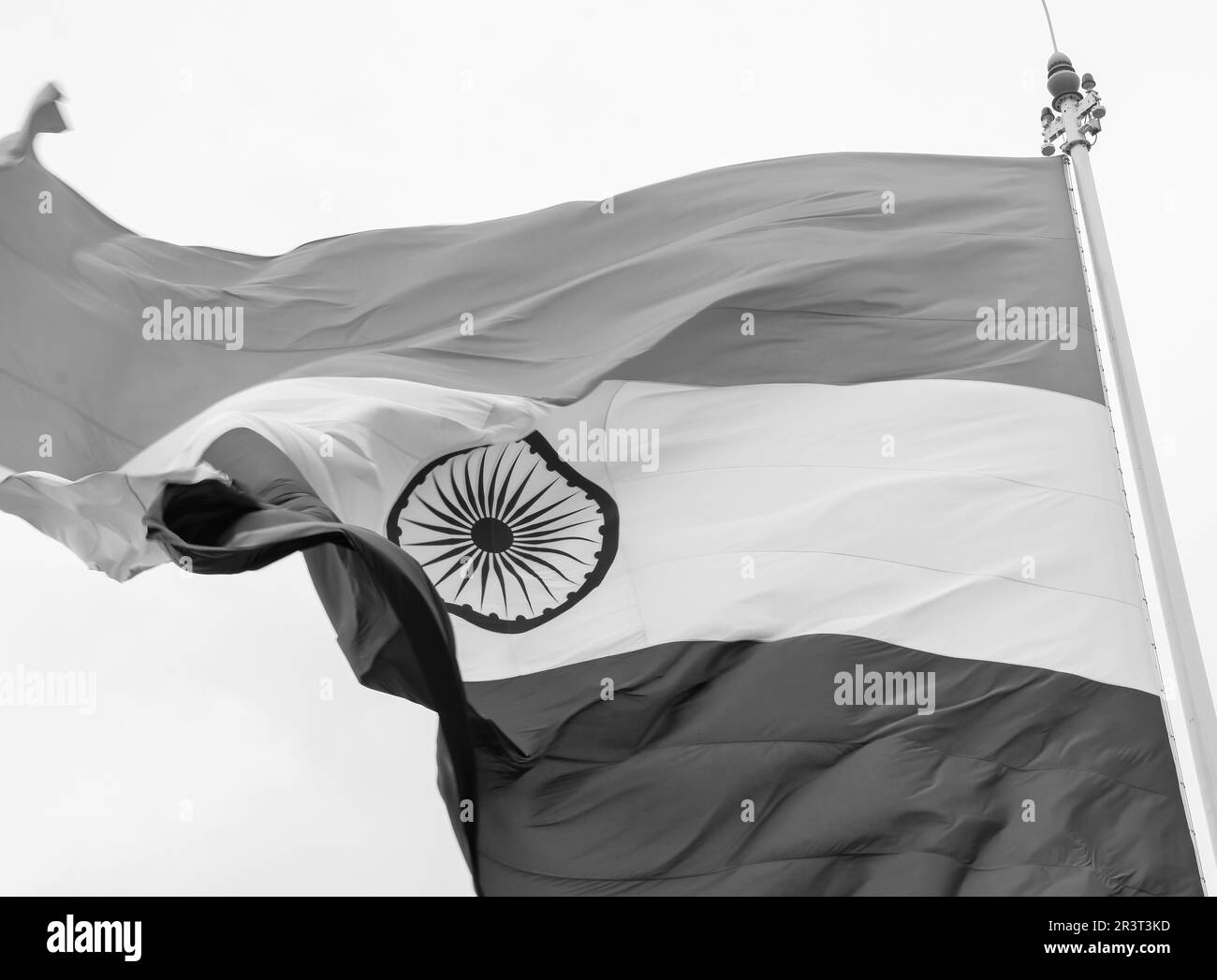 India flag flying high at Connaught Place with pride in blue sky, India ...