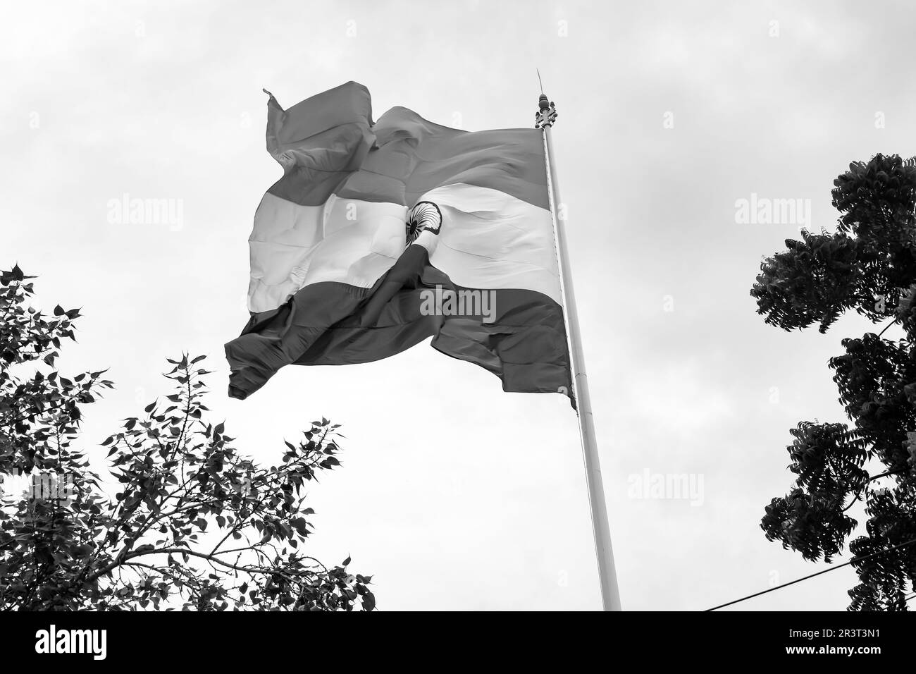 India flag flying high at Connaught Place with pride in blue sky, India ...