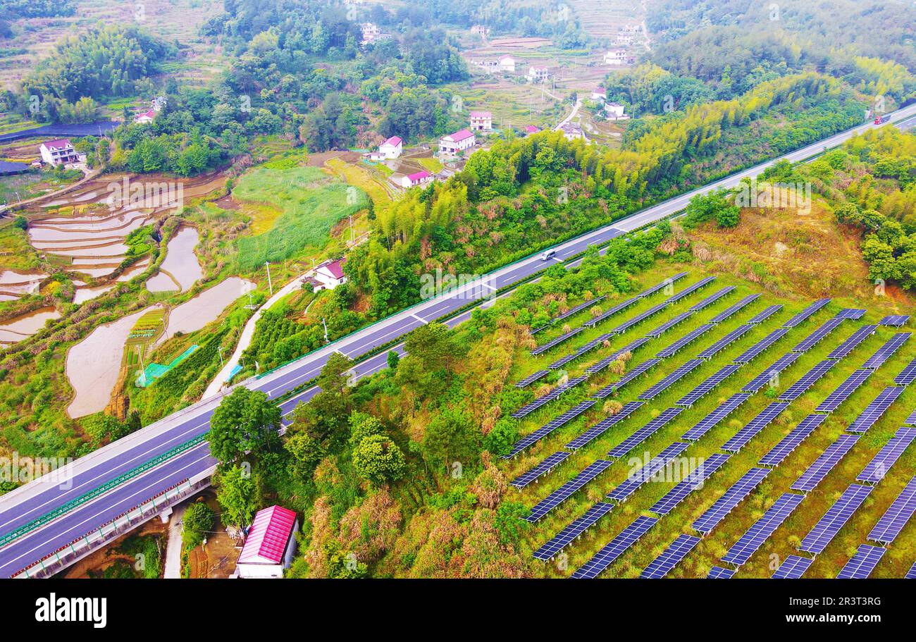 Solar panels village china hi-res stock photography and images - Alamy