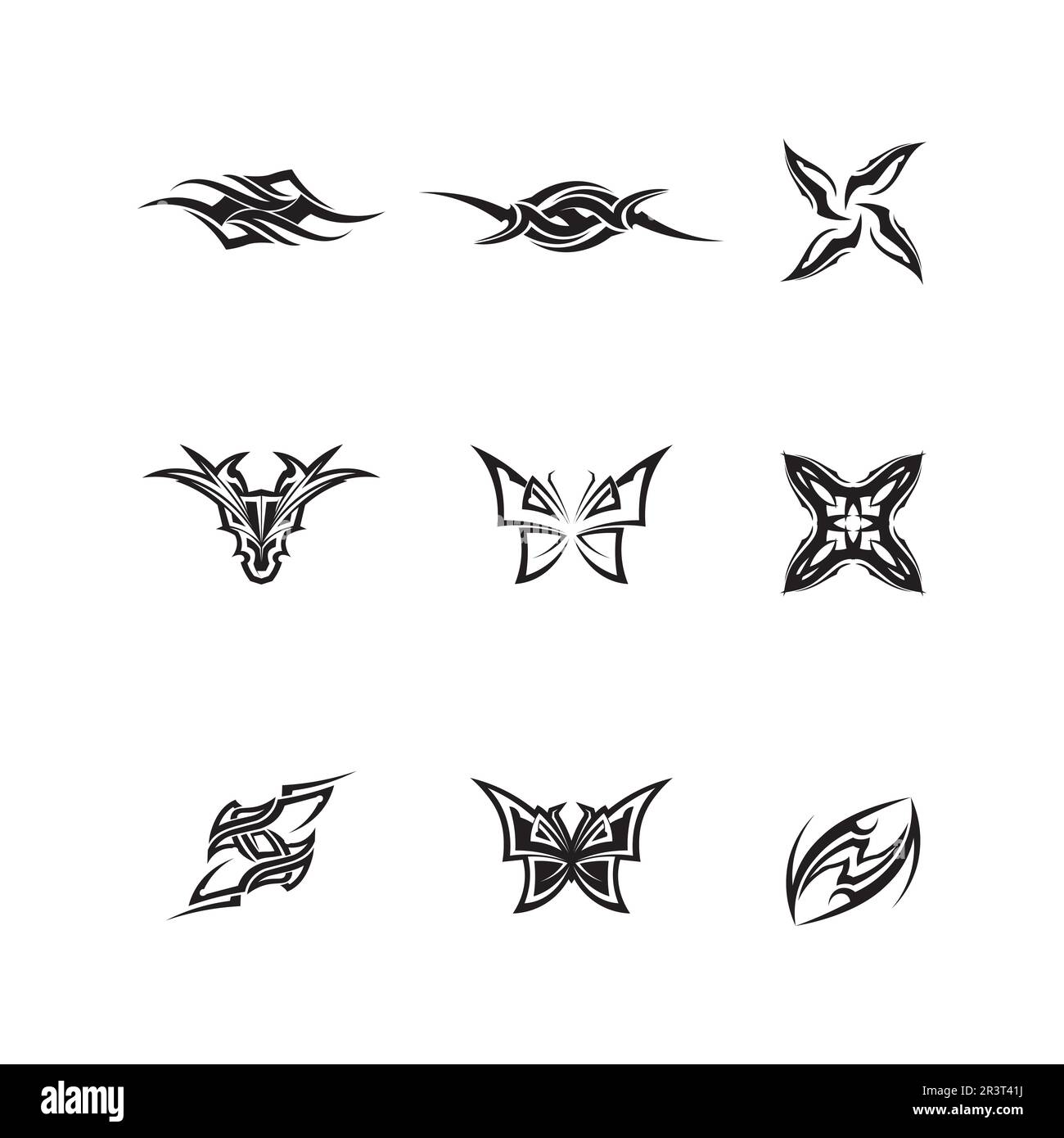 black tribal vector logo design icon and sign tribal Stock Vector Image ...