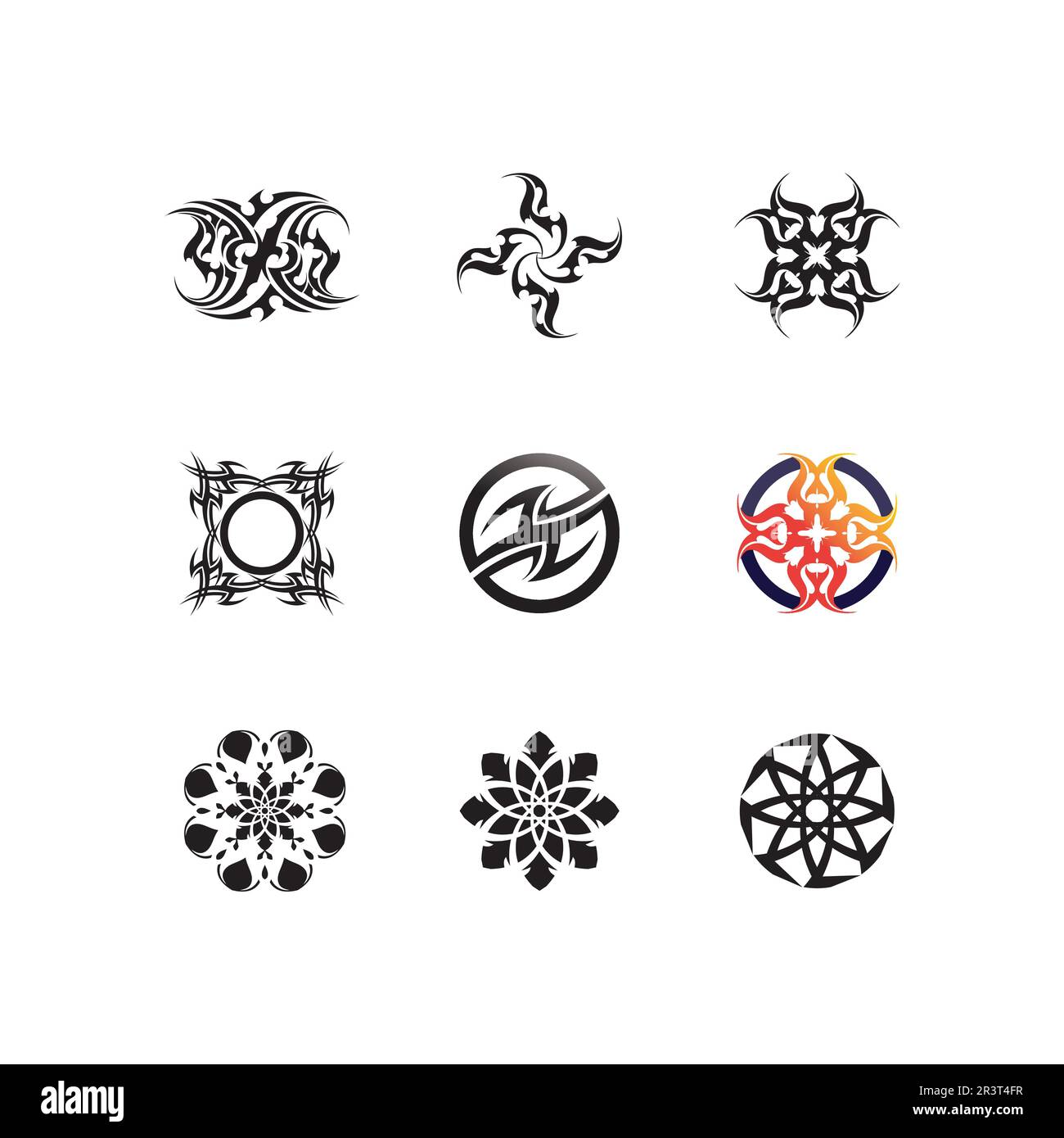 black tribal vector logo design icon and sign tribal Stock Vector Image ...