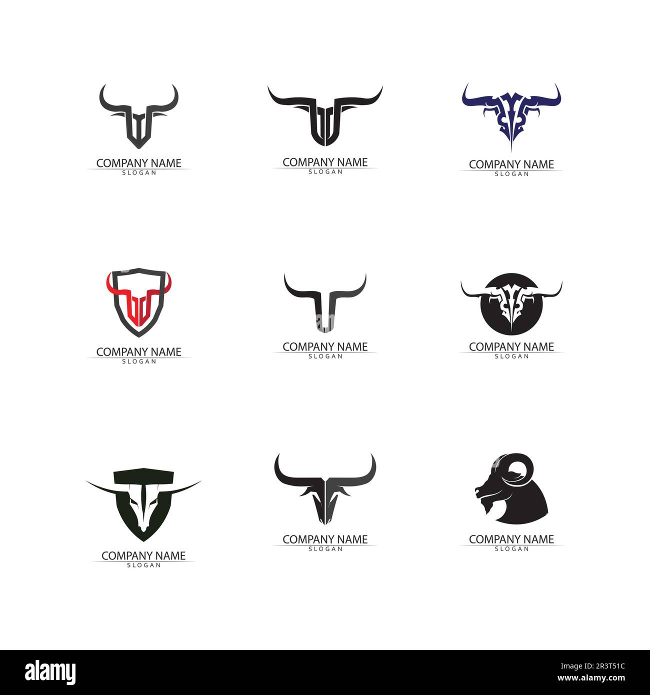 Abstract shield bull logo, horn badges logo icon Stock Vector Image ...