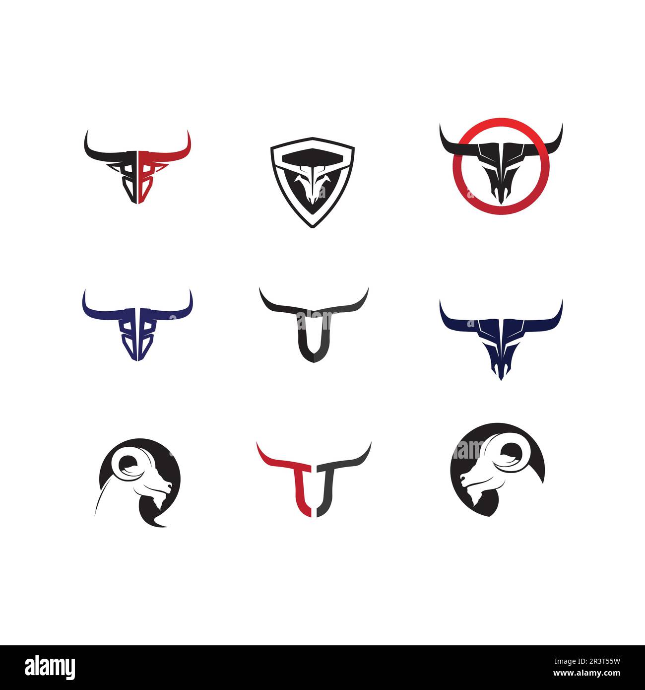 Abstract shield bull logo, horn badges logo icon Stock Vector Image ...