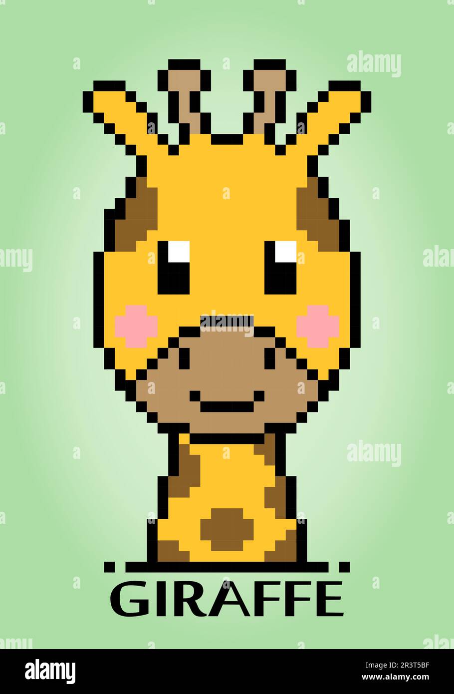 Pixel 8 bit giraffe. Animals for game assets and cross stitch pattern ...