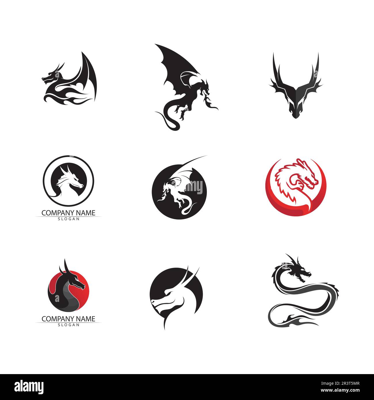 Dragon vector icon illustration design logo template Stock Vector Image & Art - Alamy