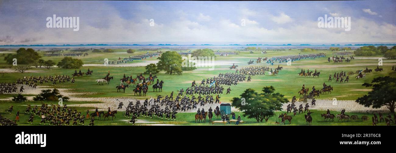 Cándido López, marcha del ejercito Argentino a tomar posiciones para el ...