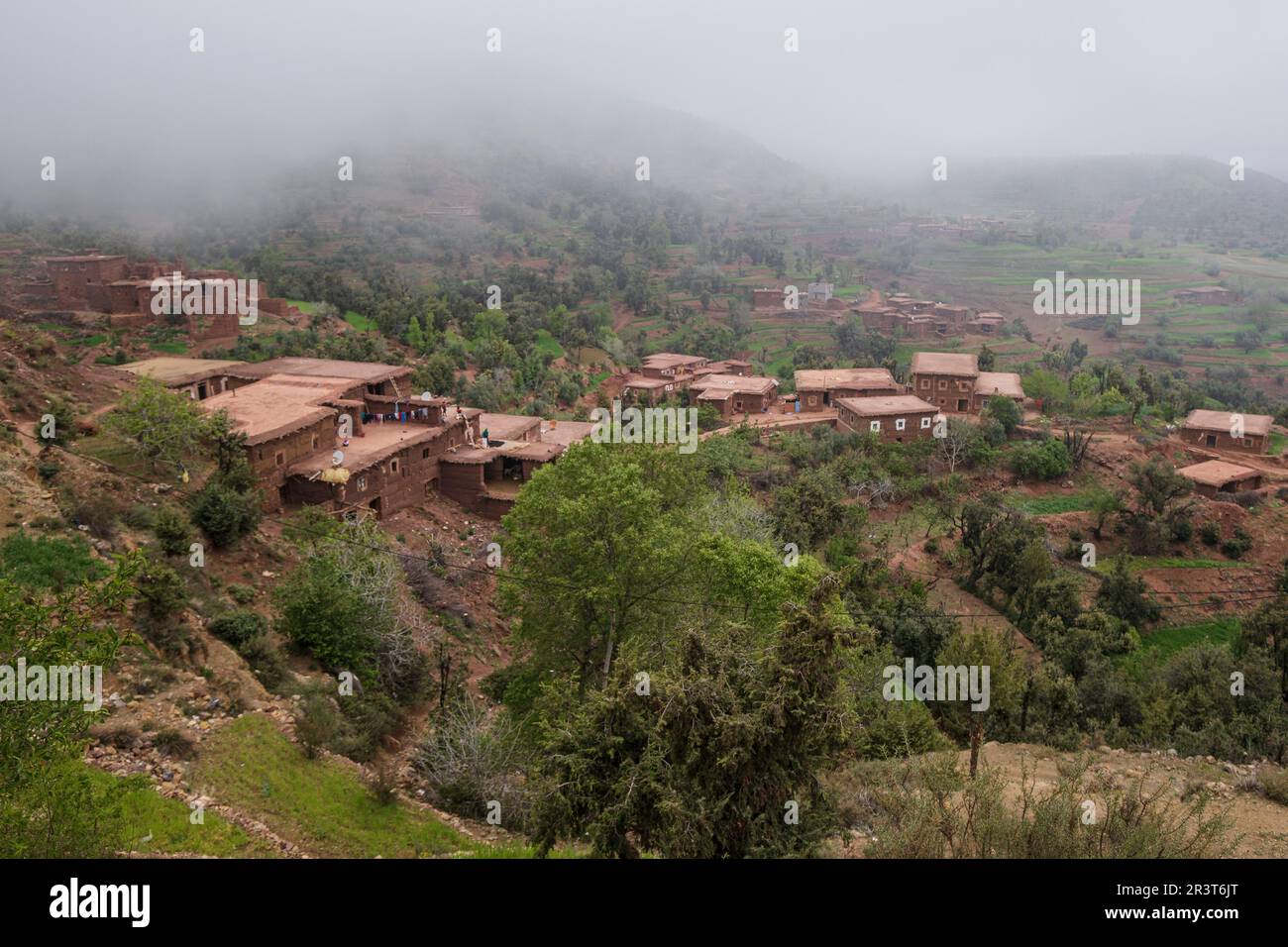 typical agricultural mountain landscape, Ait Blal, azilal province ...