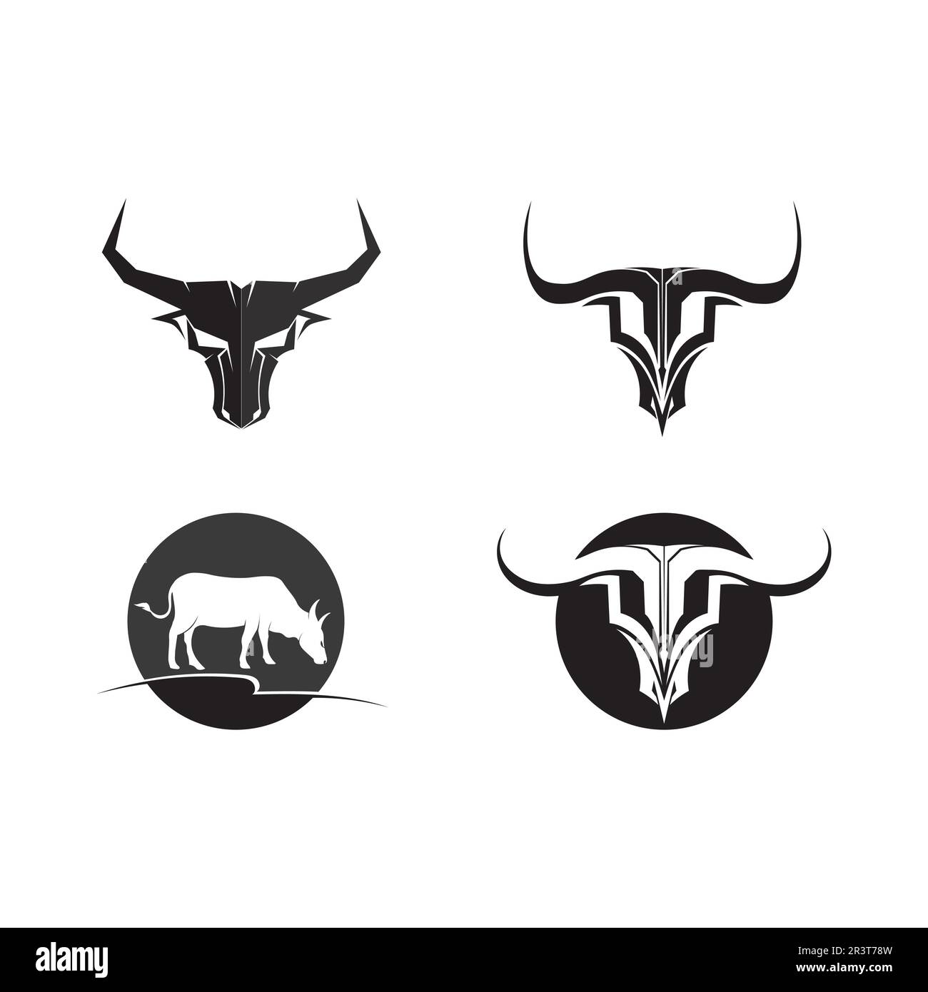 Bull logo and symbols vector template icons app Stock Vector Image ...