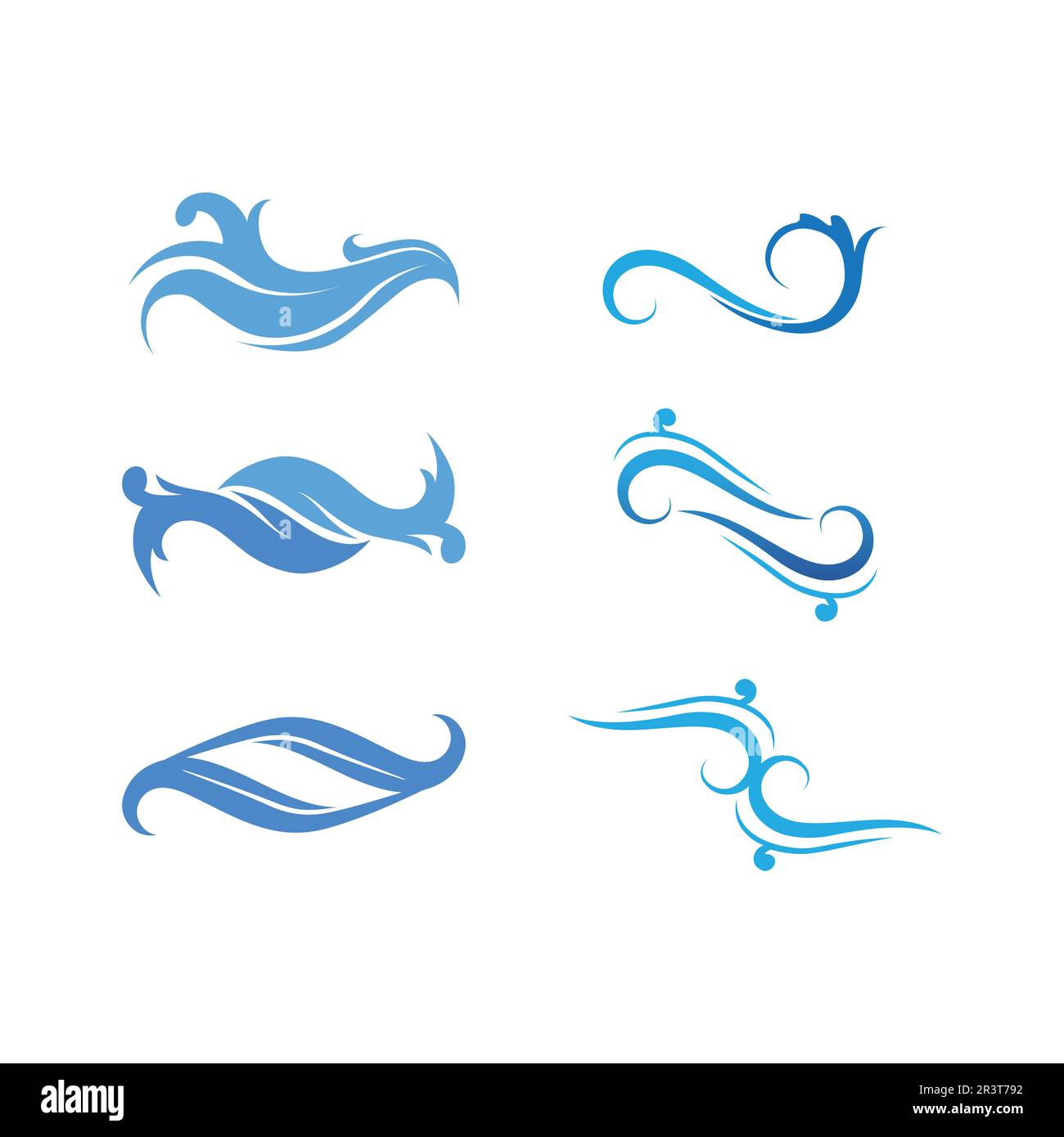 Isolated round shape logo. Blue color logotype. Flowing water image ...