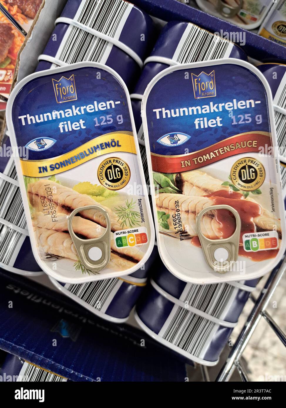 Tuna (Scomber colias) - Canned fish from Norma's Fjordkrone brand Stock ...