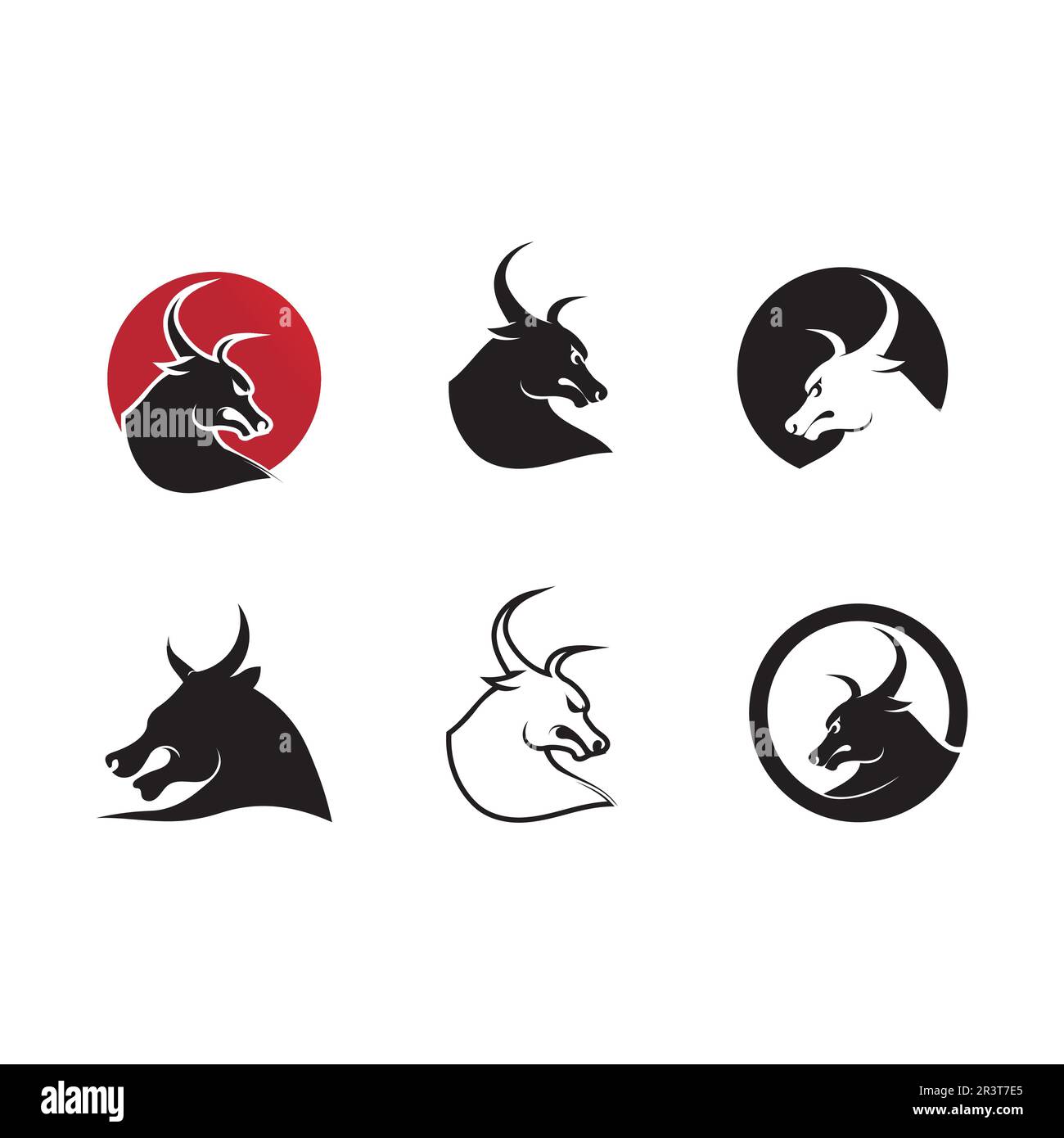 Bull logo and symbols vector template icons app Stock Vector Image ...