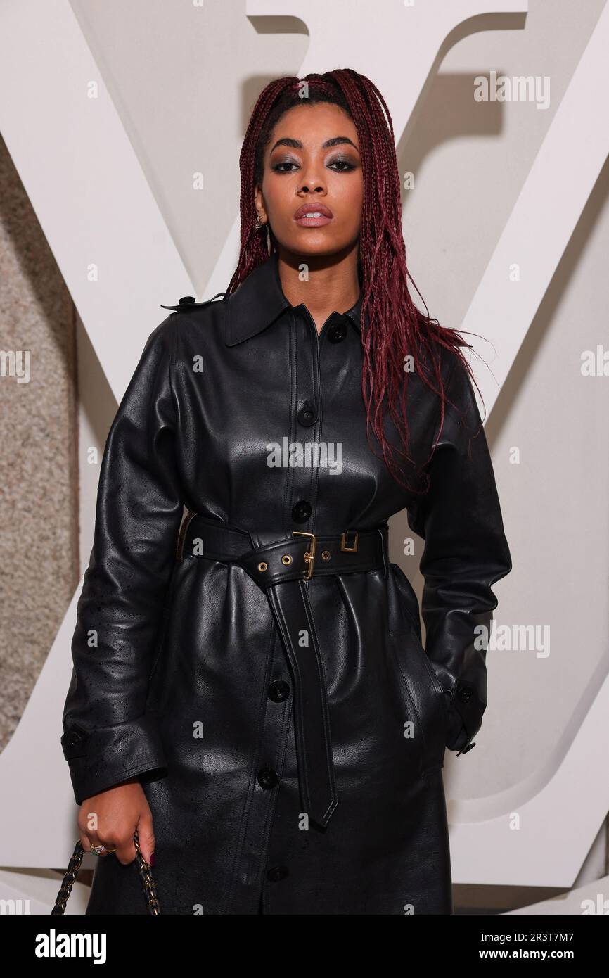 Coco Rebecca Edogamhe poses at the photocall for Louis Vuitton Cruise ...