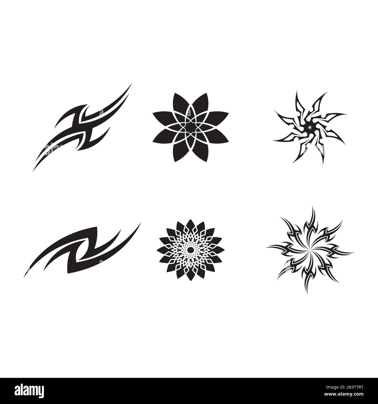 black tribal vector logo design icon and sign tribal Stock Vector Image ...