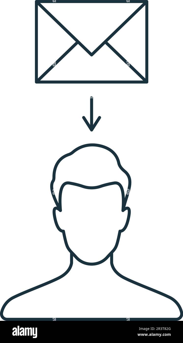 Direct message icon. Monochrome simple sign from blogging collection ...