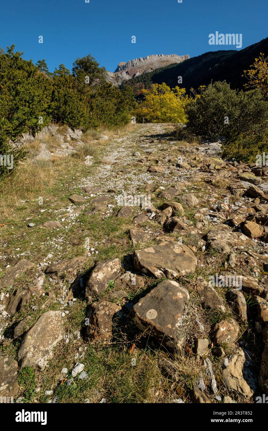 Roman road, Boca del Infierno route, Valley of Hecho, western valleys ...