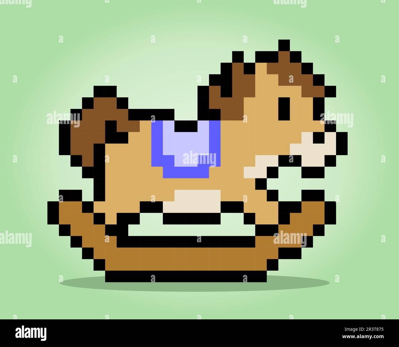 8 bit pixels of toy horse. Kids toy for game assets and cross stitch ...