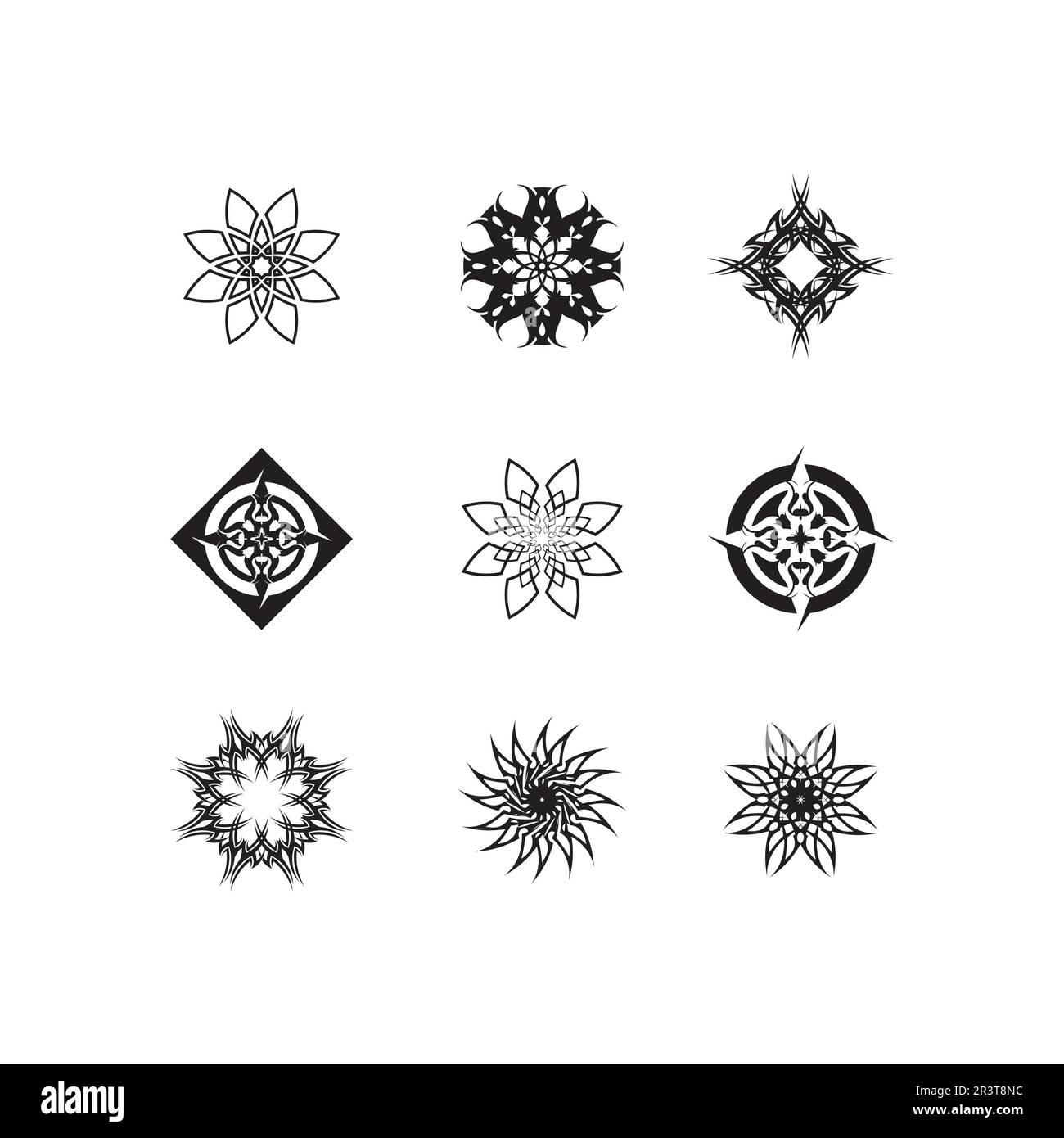 black tribal vector logo design icon and sign tribal Stock Vector Image ...