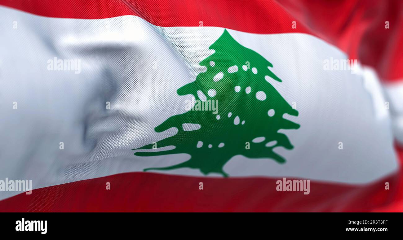 Close up national flag lebanon hi-res stock photography and images - Alamy